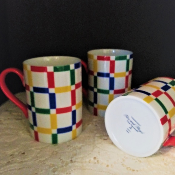 Fitz and Floyd | Dining | 3 Fitz Floyd Hopscotch Pattern Mugs Perfect ...